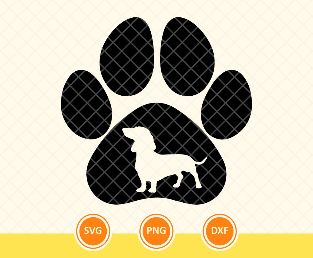 Teckel Svg, Paw Print Svg, Wiener Dog Svg, Silhouette de teckel, chien ...