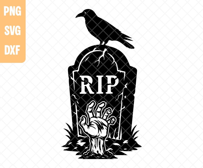 Zombie Hand Svg Png Dxf, RIP Gravestone Clipart, Halloween Laser Cut ...