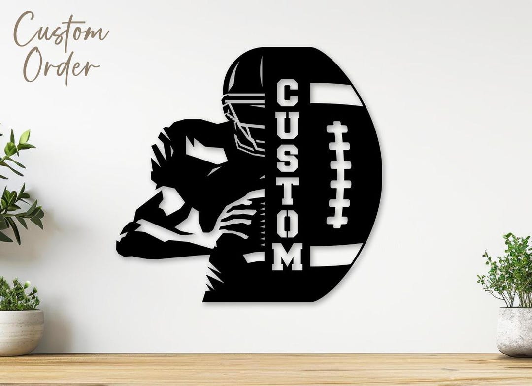 Custom Football Player Name Sign Svg Png Dxf, Personalized Footballer ...