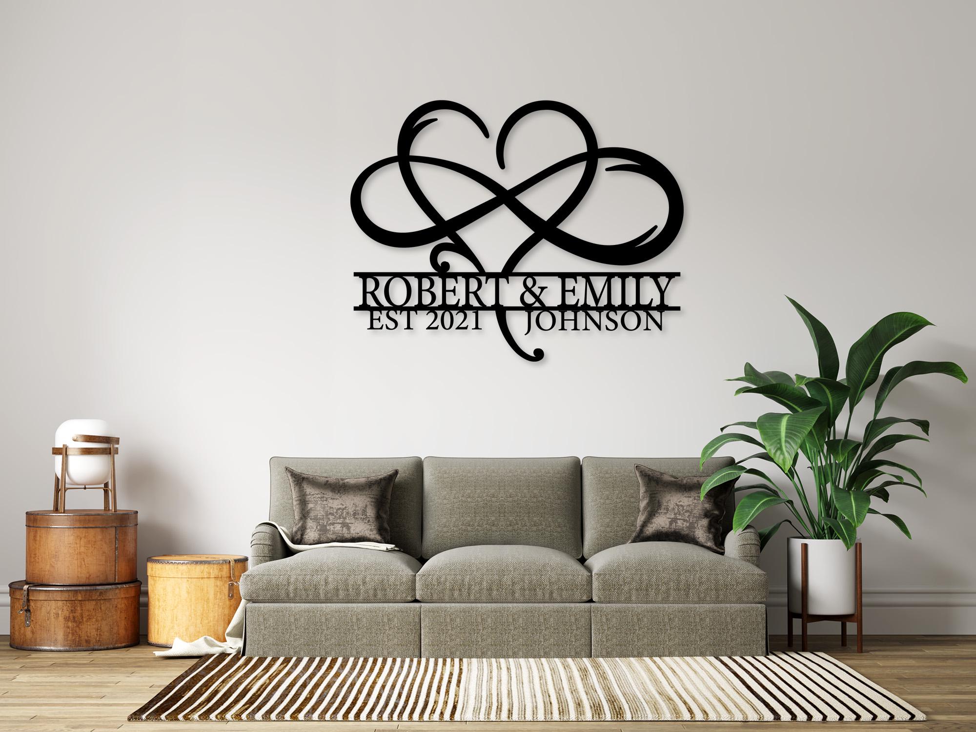 Custom Couple Name Sign Svg Png Dxf, Custom Last Name Sign, Infinity ...