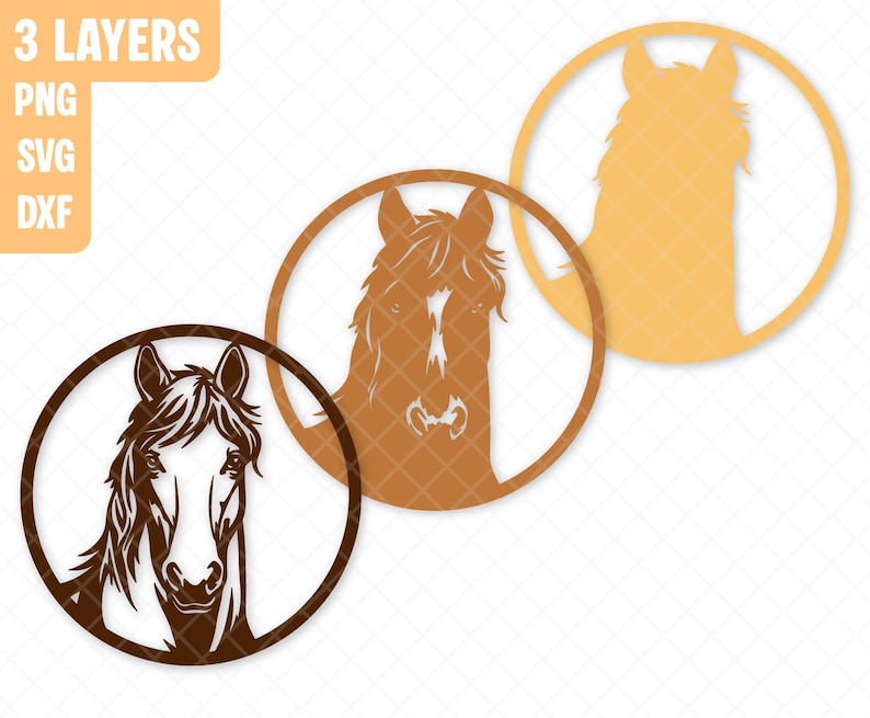 Horse Head Multilayer Svg Png Dxf, Horse Portrait Layered Plywood ...