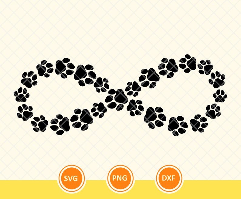 Paw Print Infinity Symbol Svg Dog Paw Monogram Svg Dog Mom - Etsy