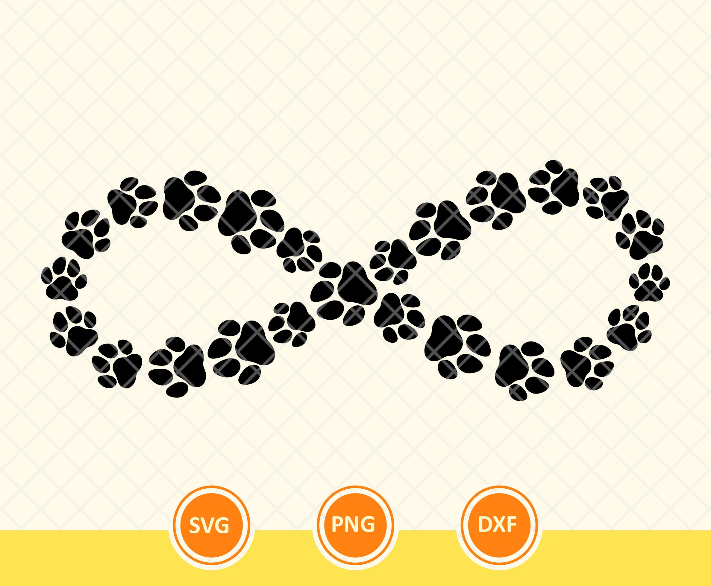 Paw Print Infinity Symbol Svg, Dog Paw Monogram Svg, Dog Mom, Pet Loss ...