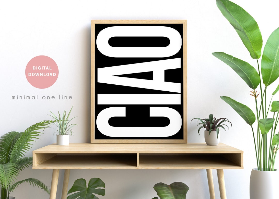 Retro Ciao Print, Ciao Poster, Italian Wall Art, Ciao Quote, Typography ...
