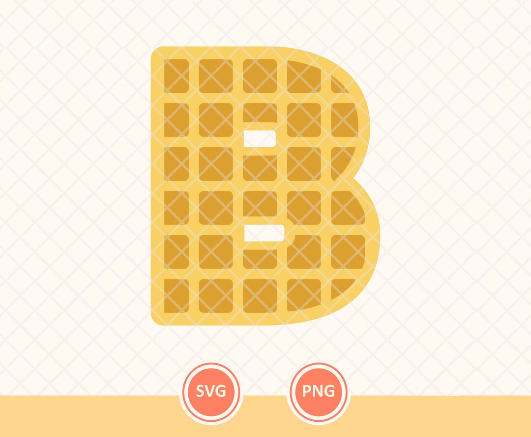 Waffle Letter B Svg, Waffle Letter B Png, Waffle Alphabet Svg, Waffle ...
