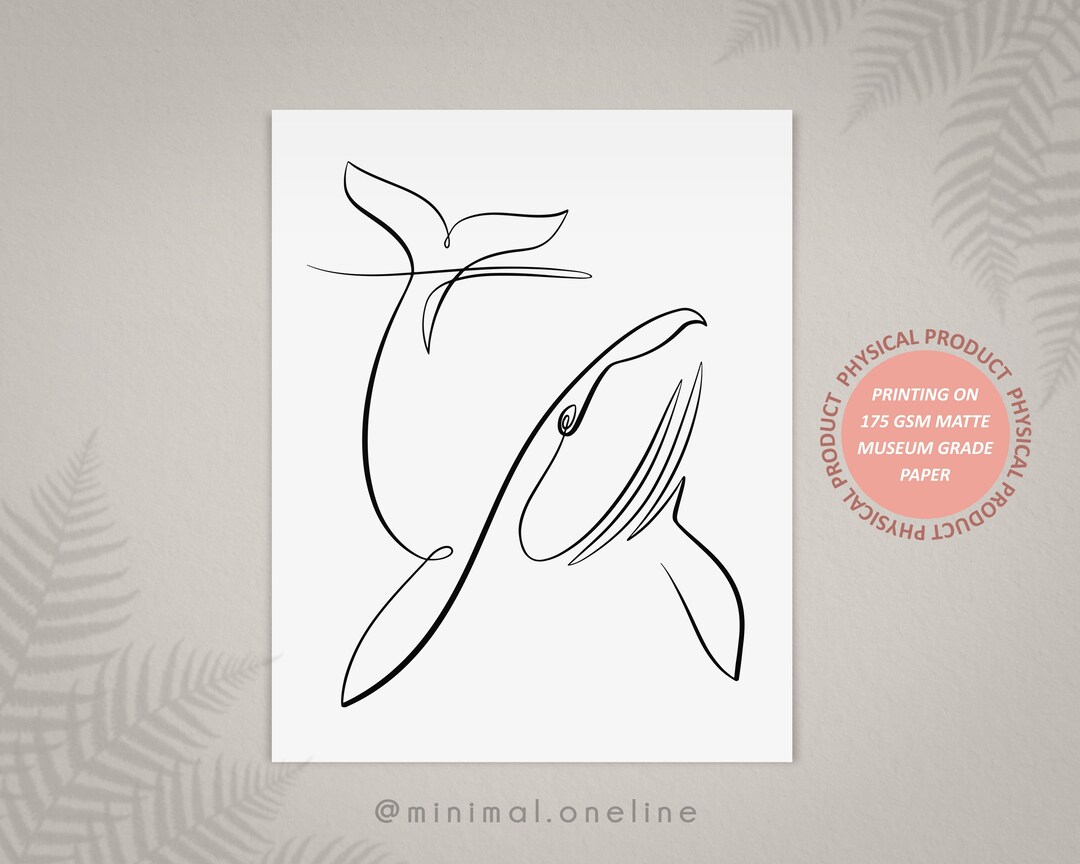 Whale Poster Print, Printable Whale Line Art, Whale Drawing, Whale Illustration, Minimalist Wall ...