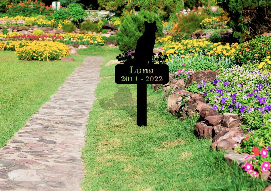 Custom Cat Memorial Stake Svg Png Dxf, Cat Grave Marker From Photo, Pet ...