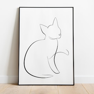 Cat Line Art, One Line Drawing, Cat Drawing, Minimal Cat, Single Line ...