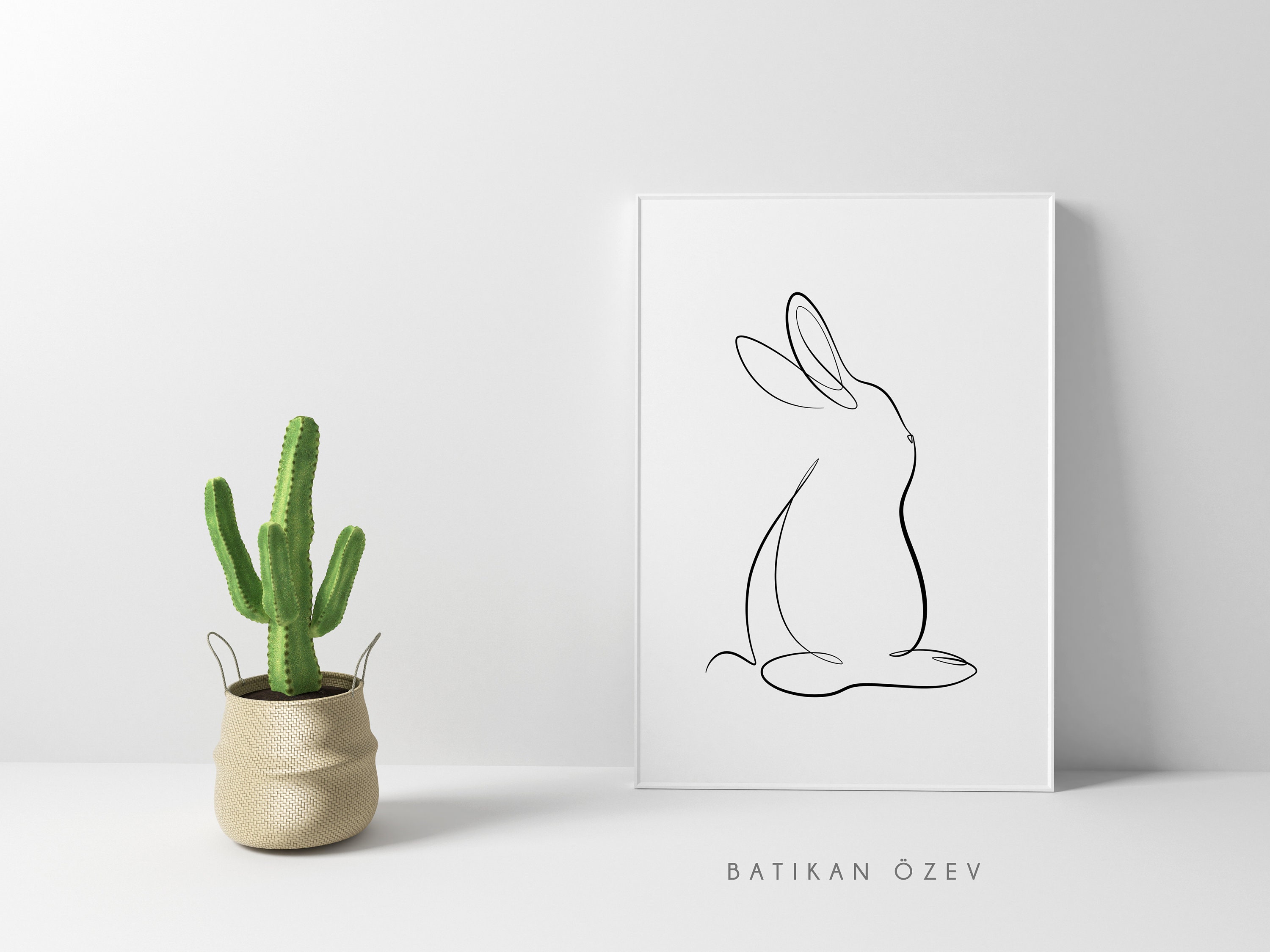 Minimal Rabbit Line Drawing Rabbit Silhouette Print Bunny - Etsy Canada