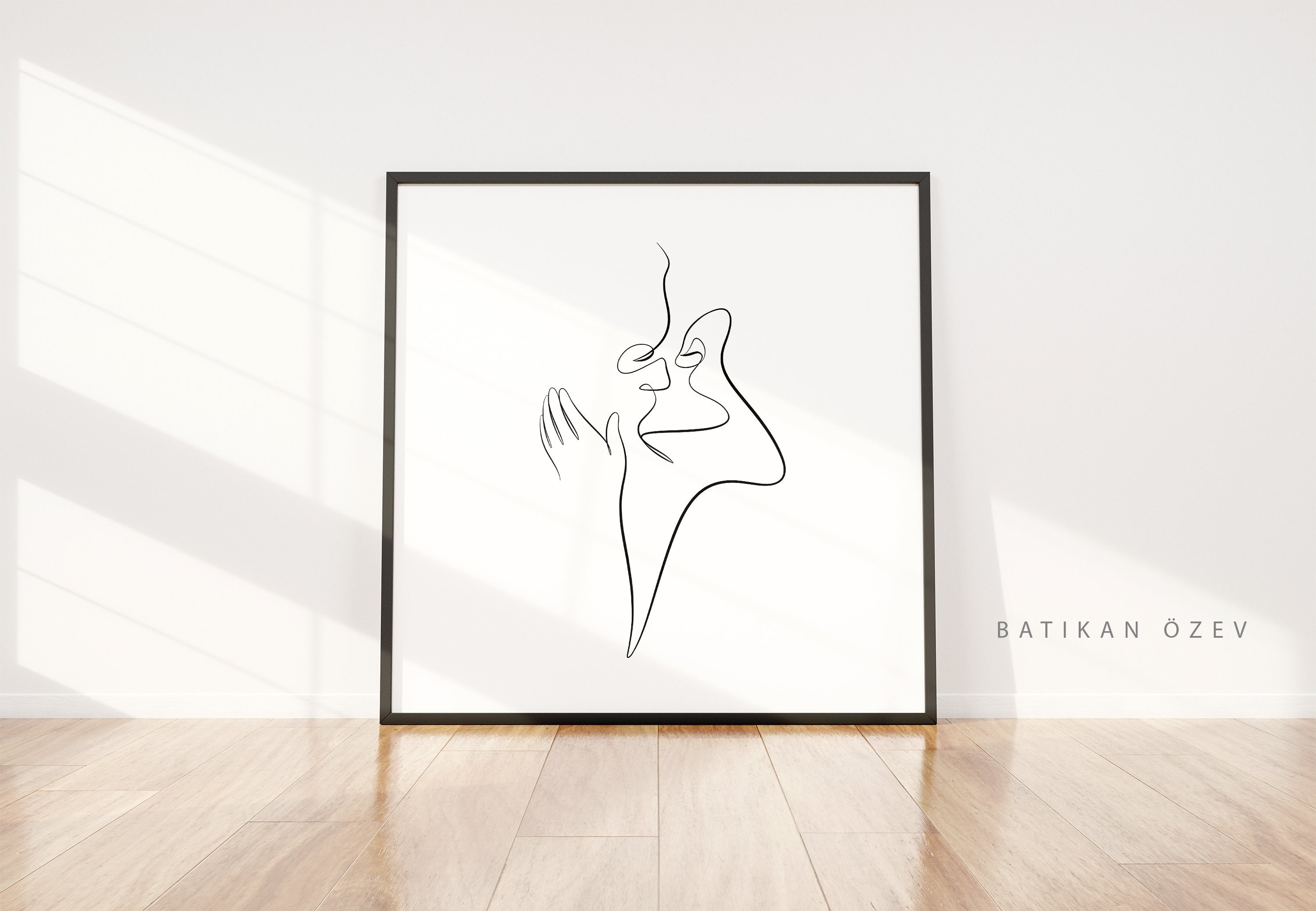 Printable Kissing Couple Line Art Design Abstract Kissing - Etsy