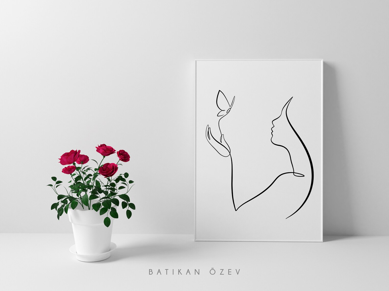 Woman Body Line Art Woman and Butterfly Female Body Drawing - Etsy