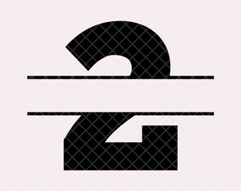 Split Number Monogram Svg - Etsy