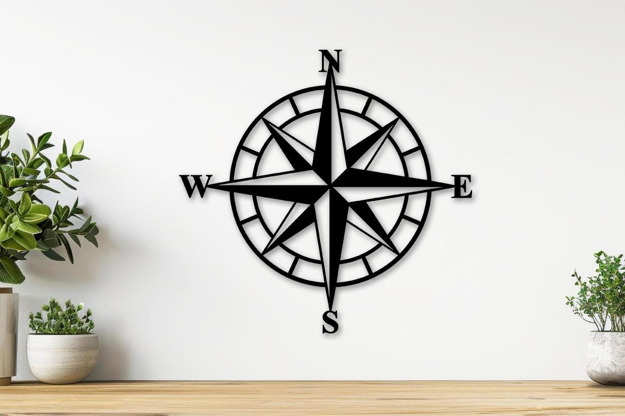 Compass Svg Png Dxf, Compass Rose Wall Art, Nautical Compass, Laser Cut ...