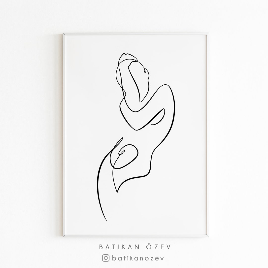 Female Body Line Art Erotic Art Printable Female Body Etsy