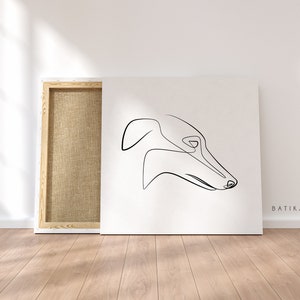 Abstract Greyhound Head Line Art Digital Print, Single Line Design, Pet ...