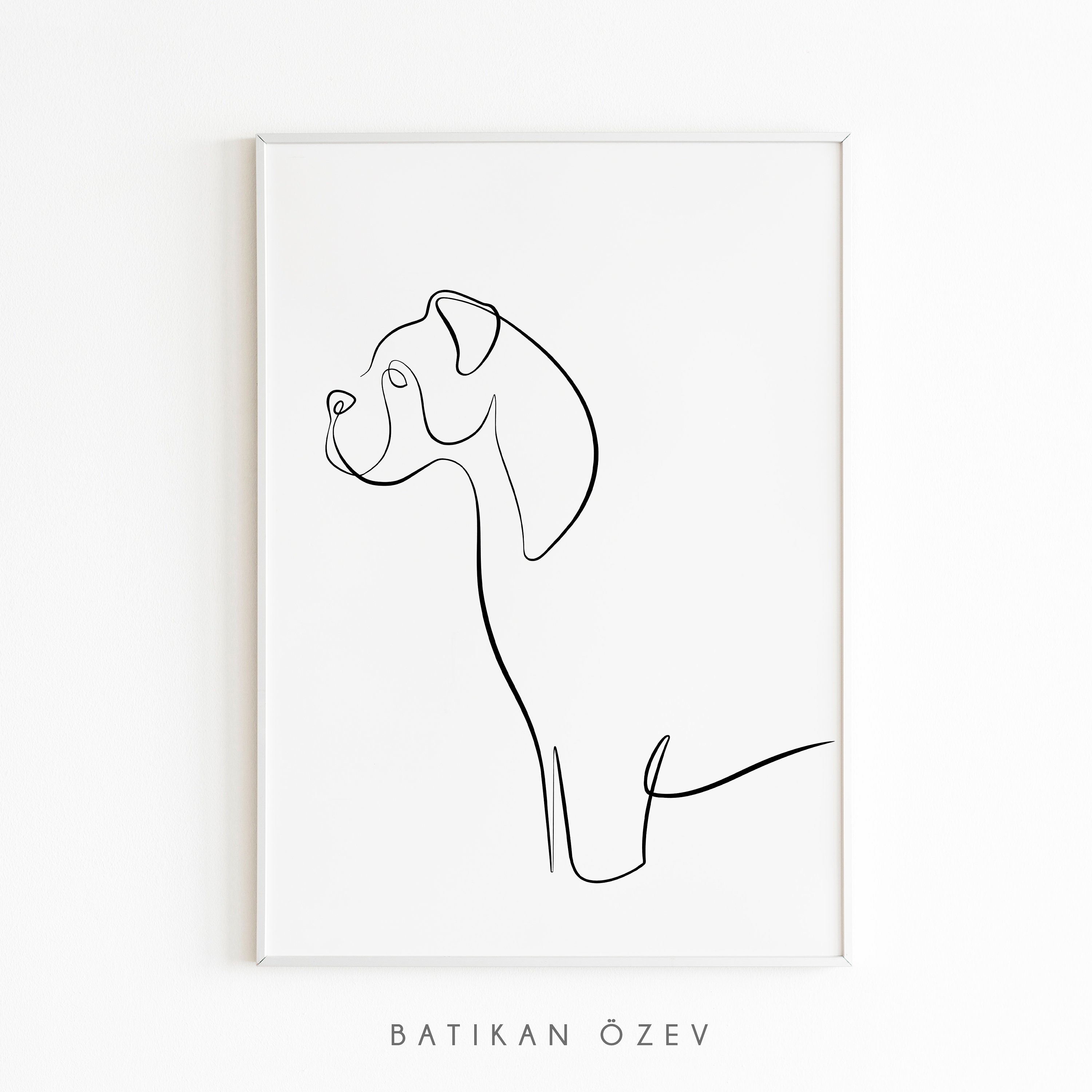 Boxer Dog Line Drawing