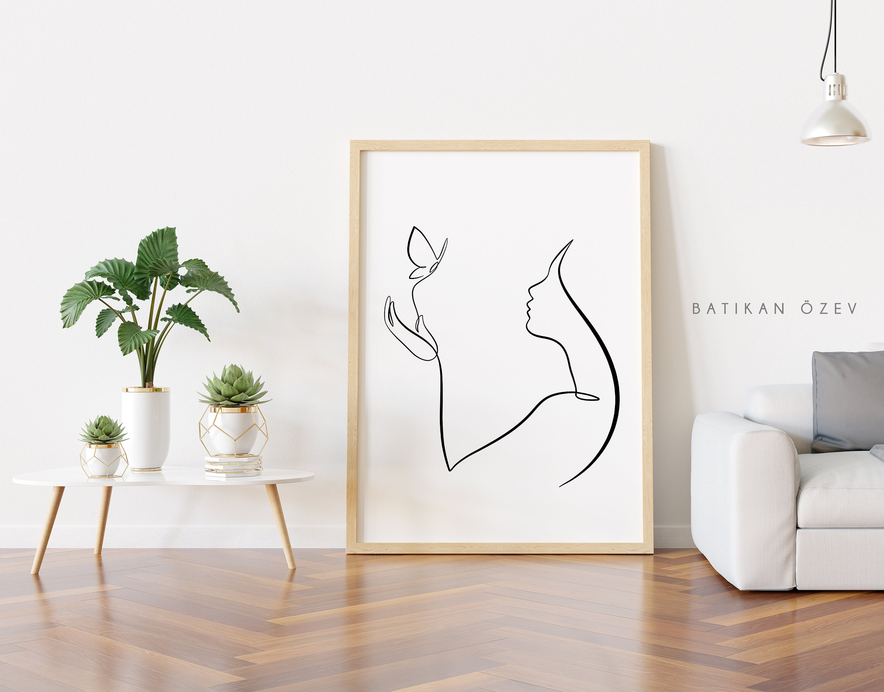 Woman Body Line Art Woman And Butterfly Female Body Drawing Etsy