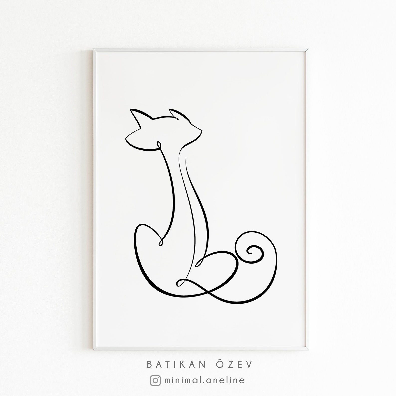 Minimalist Cat Line Art Cat Figure Downloadable Modern | Etsy