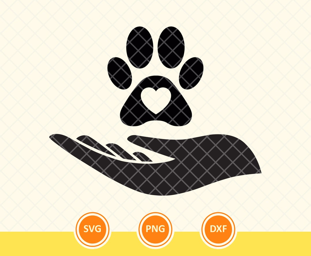 Paw and Hand Svg, Giving Hand Svg, Paw Print Svg, Rescue Mom, Adopt ...