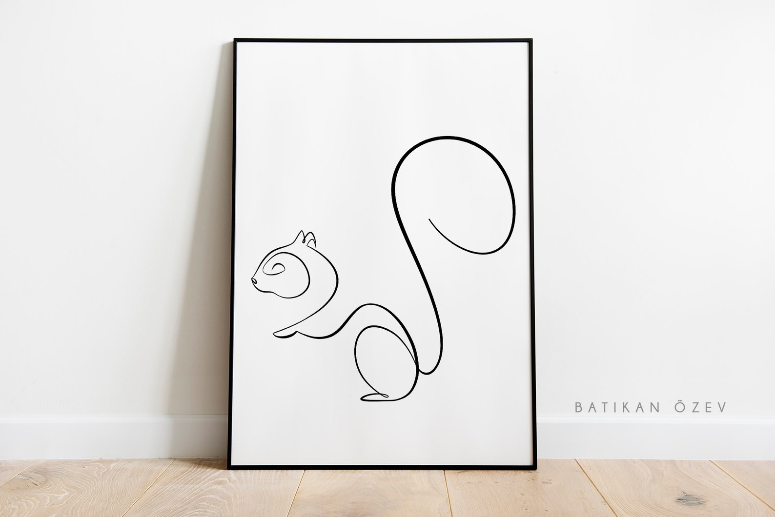 Printable Squirrel Poster Squirrel Line Art Drawing Wall - Etsy