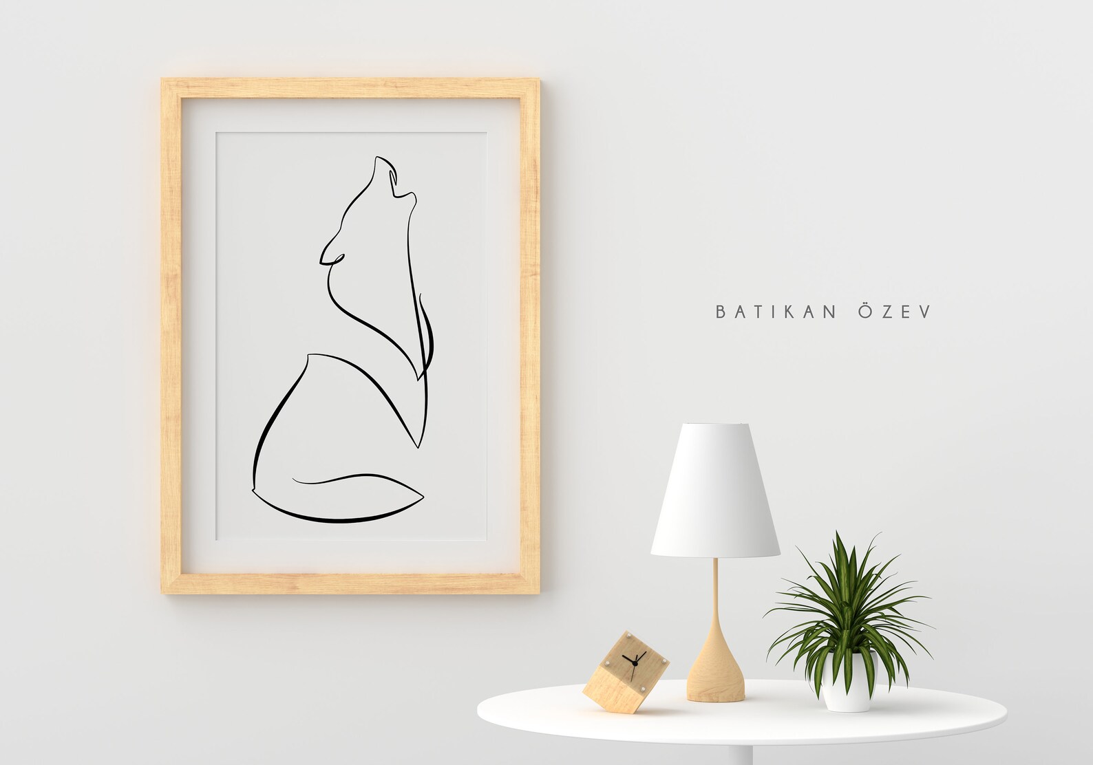 Line Art Howling Wolf Poster Digital Wolf Print Abstract - Etsy