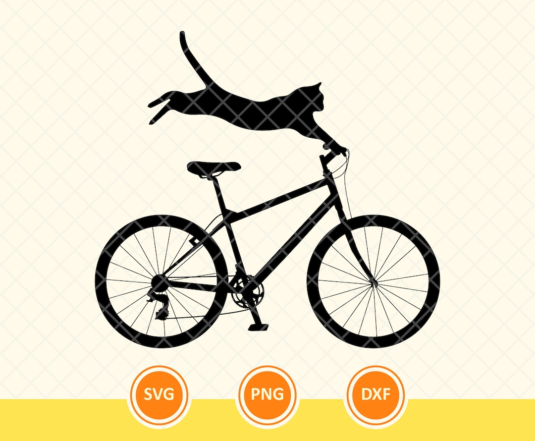 Cat on Bike Svg, Cat Silhouette Svg, Cycling Svg, Cat Mom, Cat Mama ...