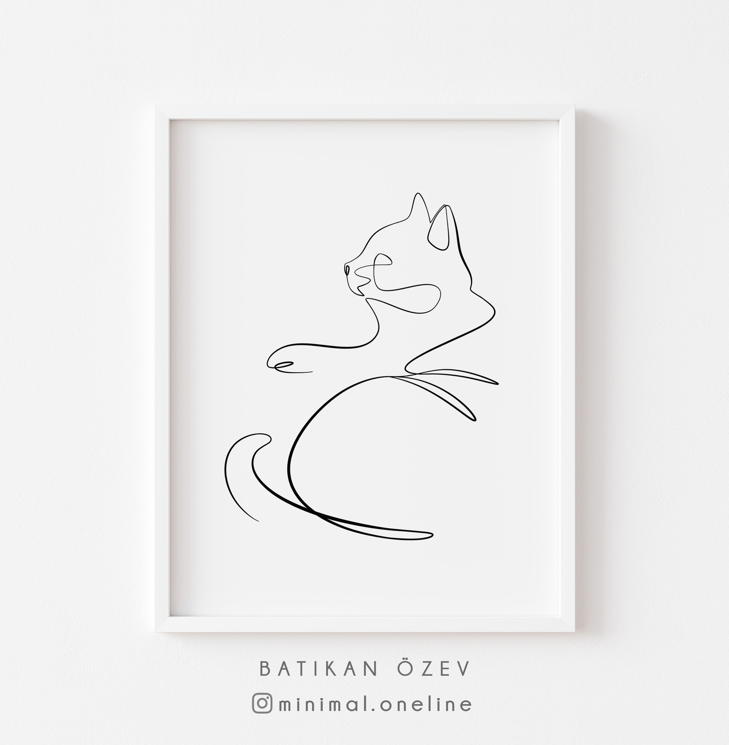 Cat Line Art Drawing Pet Line Drawing Simple Sitting Cat - Etsy Australia