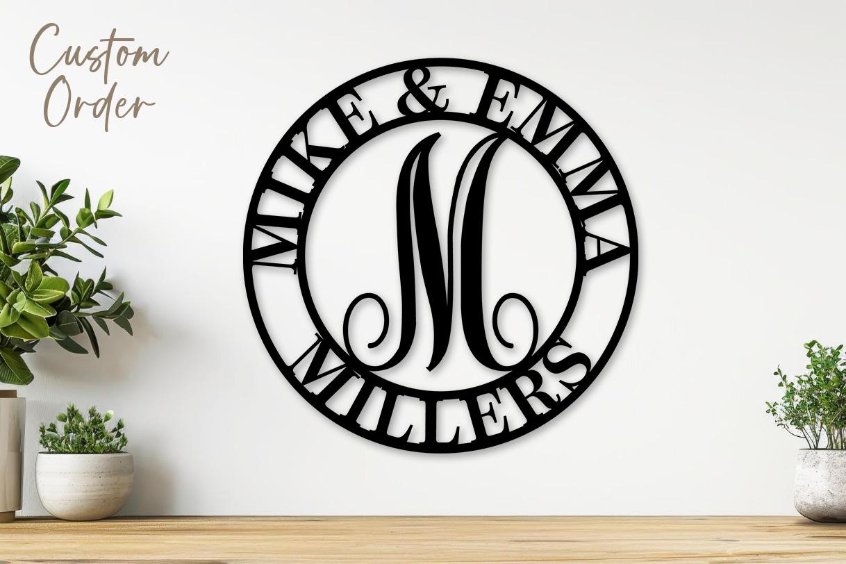 Custom Couple Name Sign Svg Png Dxf, Fancy Monogram, Personalized ...