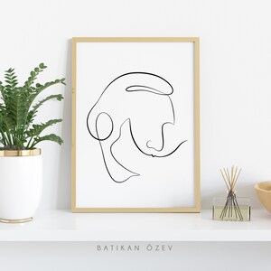 Salvador Dali Art Print, Salvador Dali Poster, One Line Drawing, Wall ...