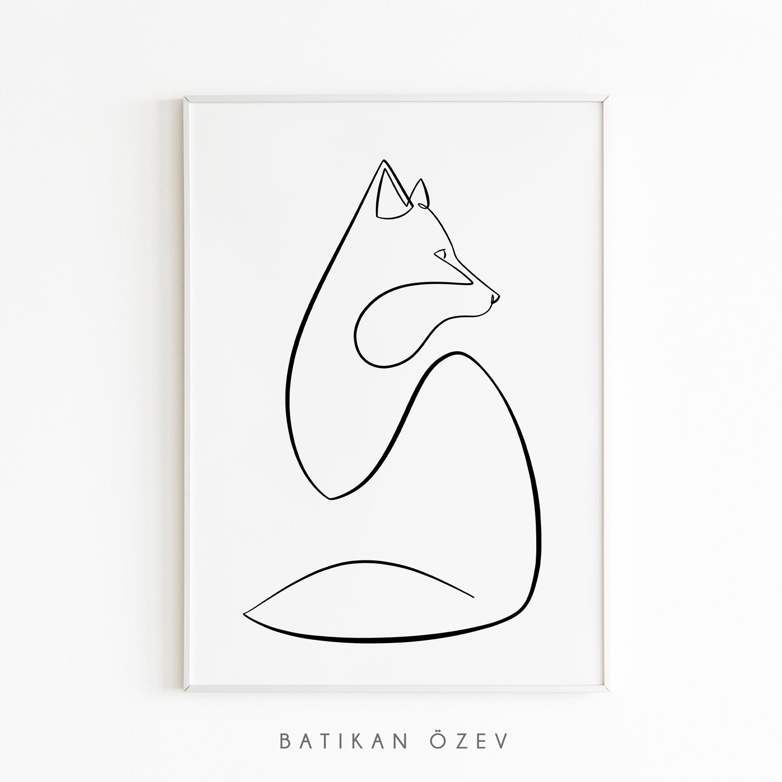 Printable Line Art Fox Poster Digital Fox Print Minimal Fox | Etsy