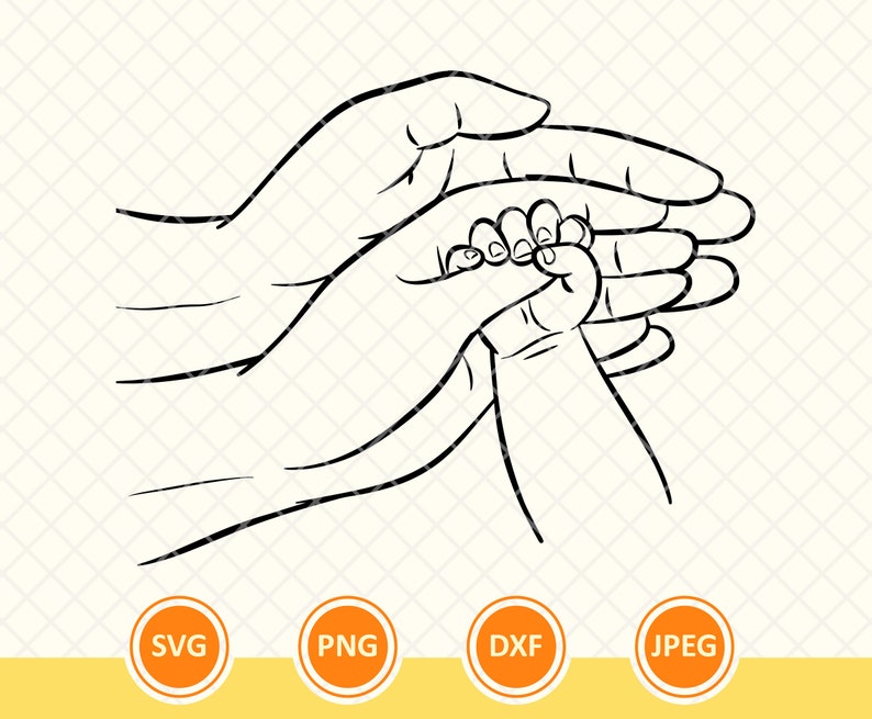 Family Hands Drawing Svg, Parents and Baby Hands, Mother Father and ...