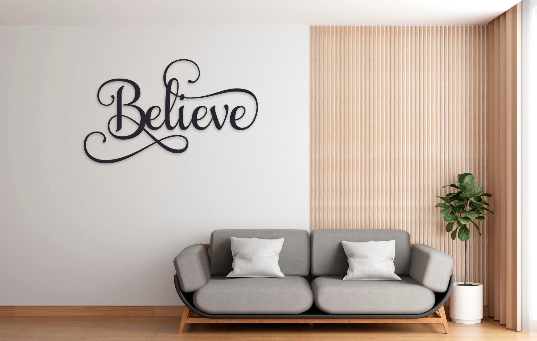 Believe Svg Png Dxf, Christian Wall Decor, Believer, Script Metal Art ...