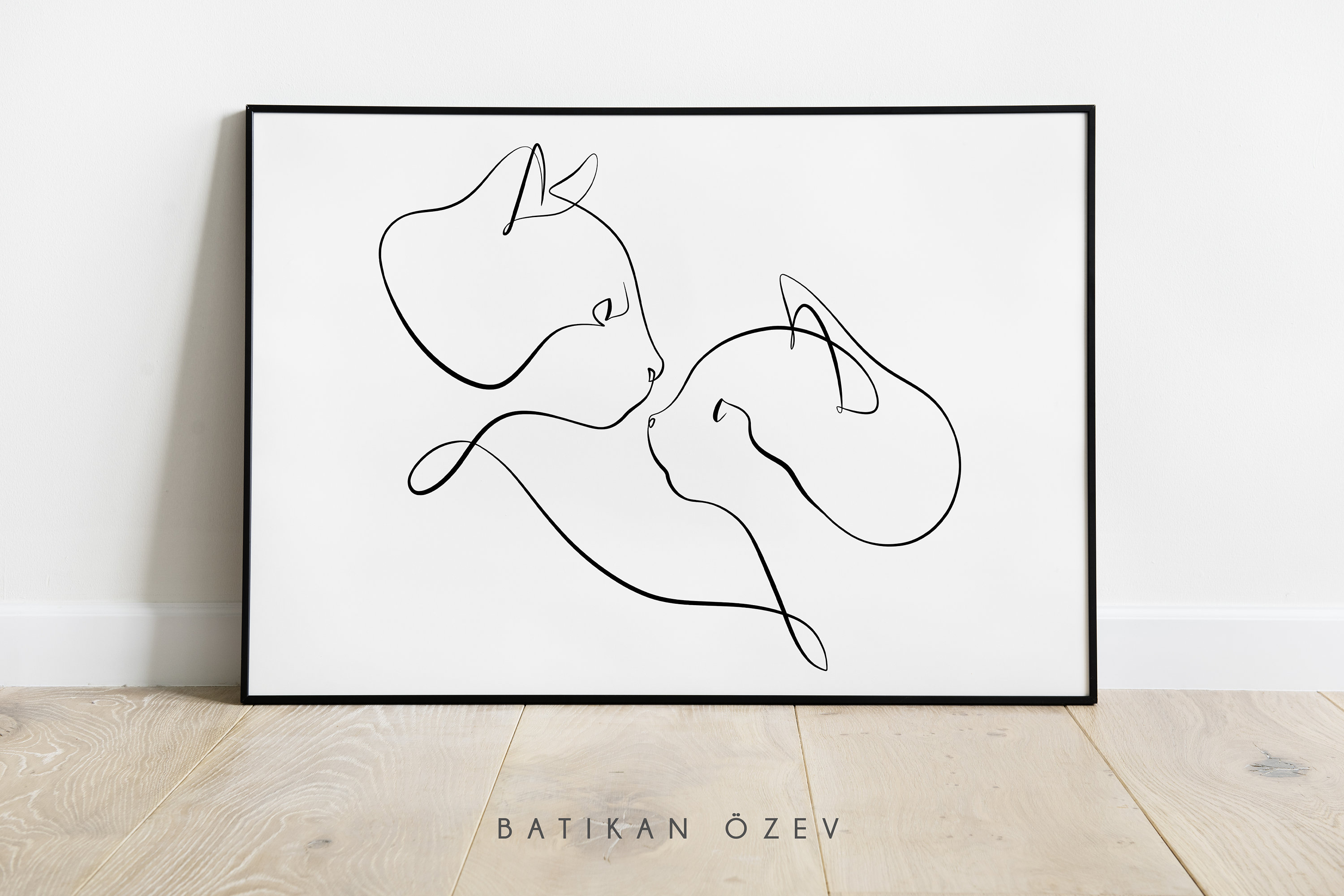 Two Cats Line Art Minimalist Cat Art Cat Line Drawing - Etsy Canada