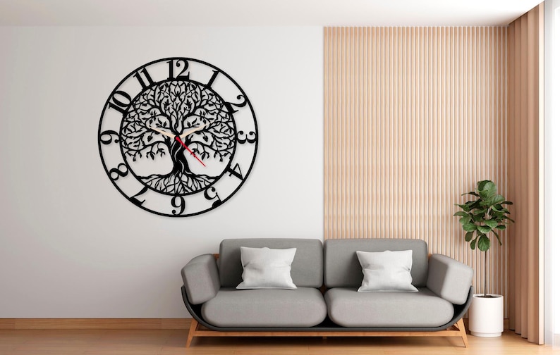 Tree of Life Wall Clock Face Svg Png Dxf, Tree of Life Clock Base ...