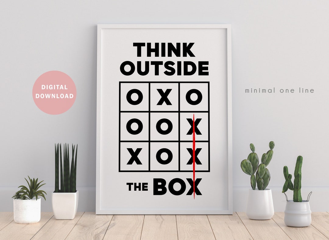Think Outside the Box Print, Think Outside the Box Poster, Typography ...