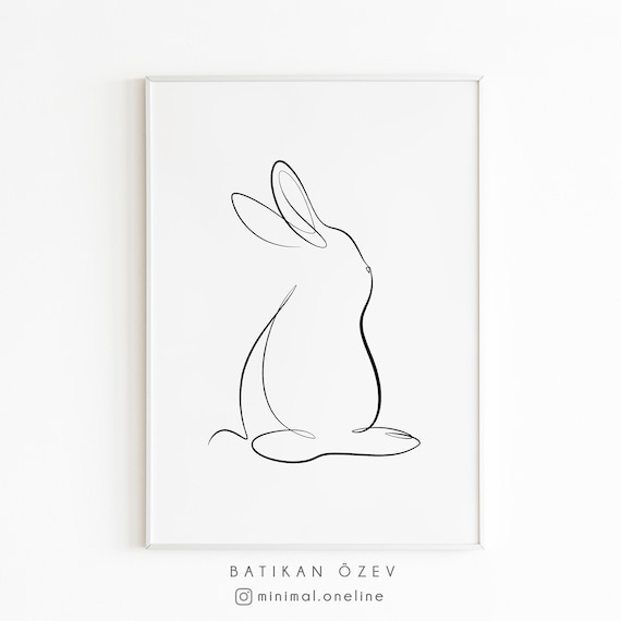 Pet Supplies Urns & Memorials Printable Bunny Wall Art Bunny Minimalist ...