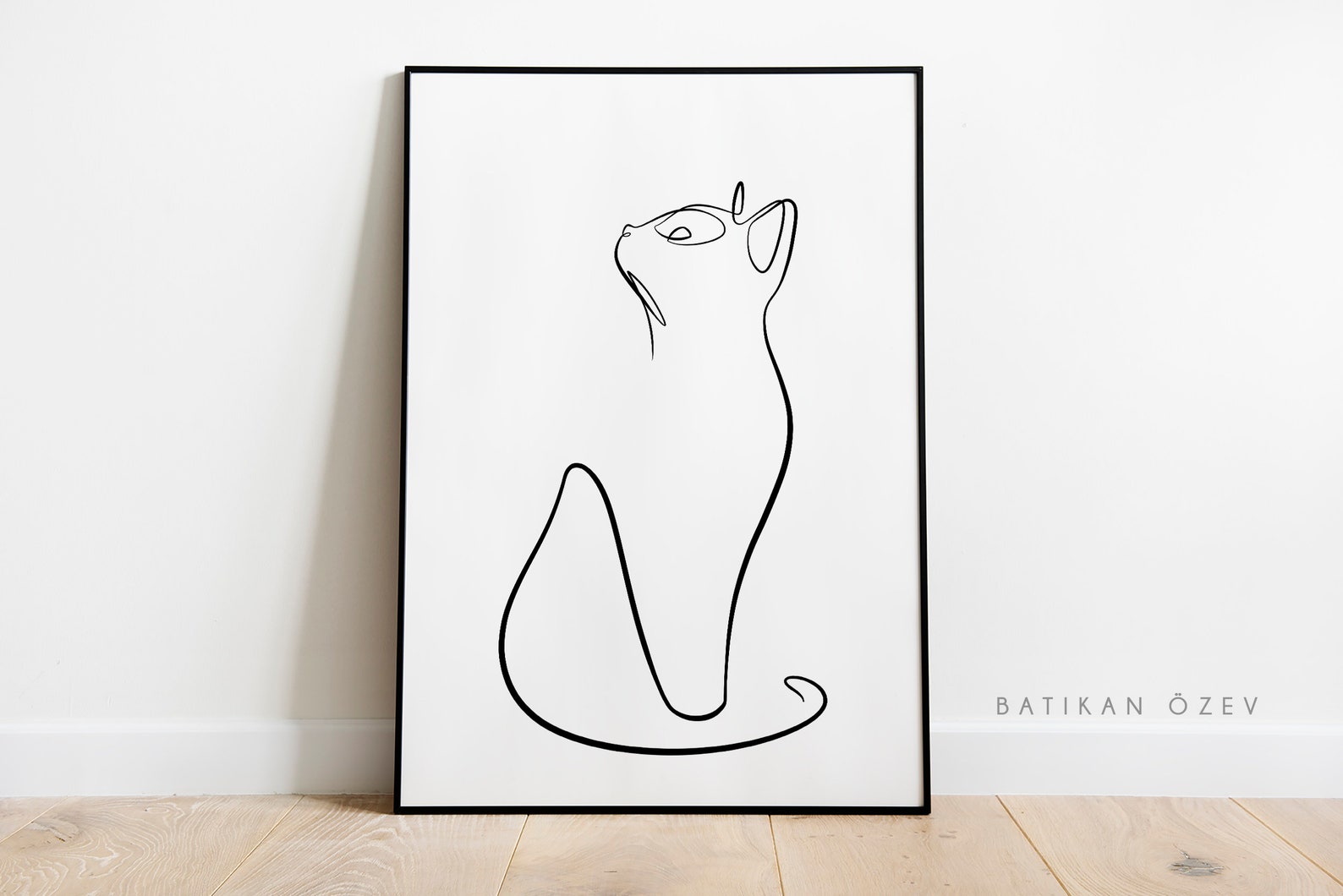 Minimalist Cat Line Art Print Cat Drawing Poster One Line | Etsy
