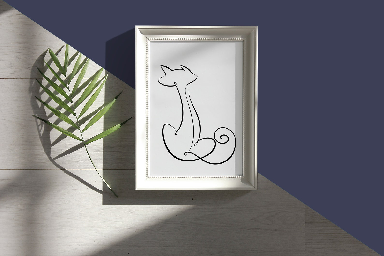 Minimalist Cat Line Art Cat Figure Downloadable Modern | Etsy