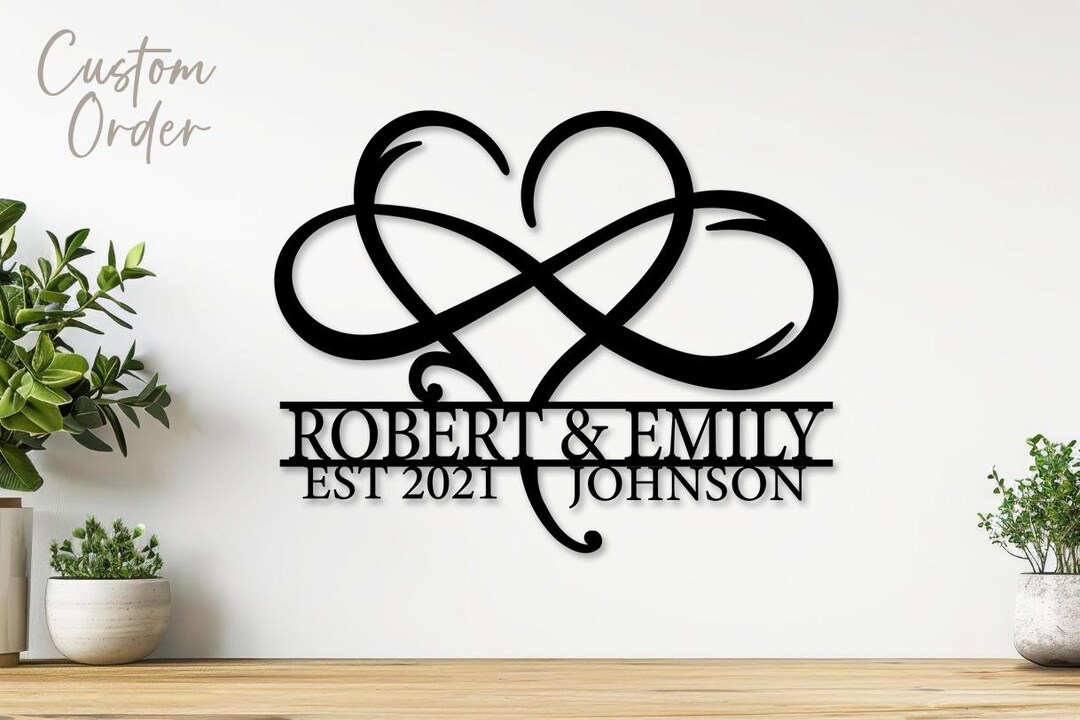 Custom Couple Name Sign Svg Png Dxf, Custom Last Name Sign, Infinity ...