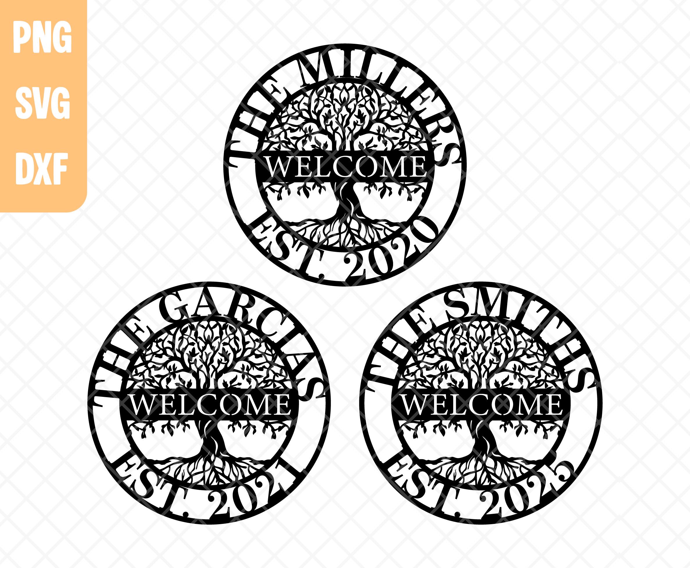 Custom Family Sign Svg Png Dxf, Personalized Last Name Sign, Tree of ...