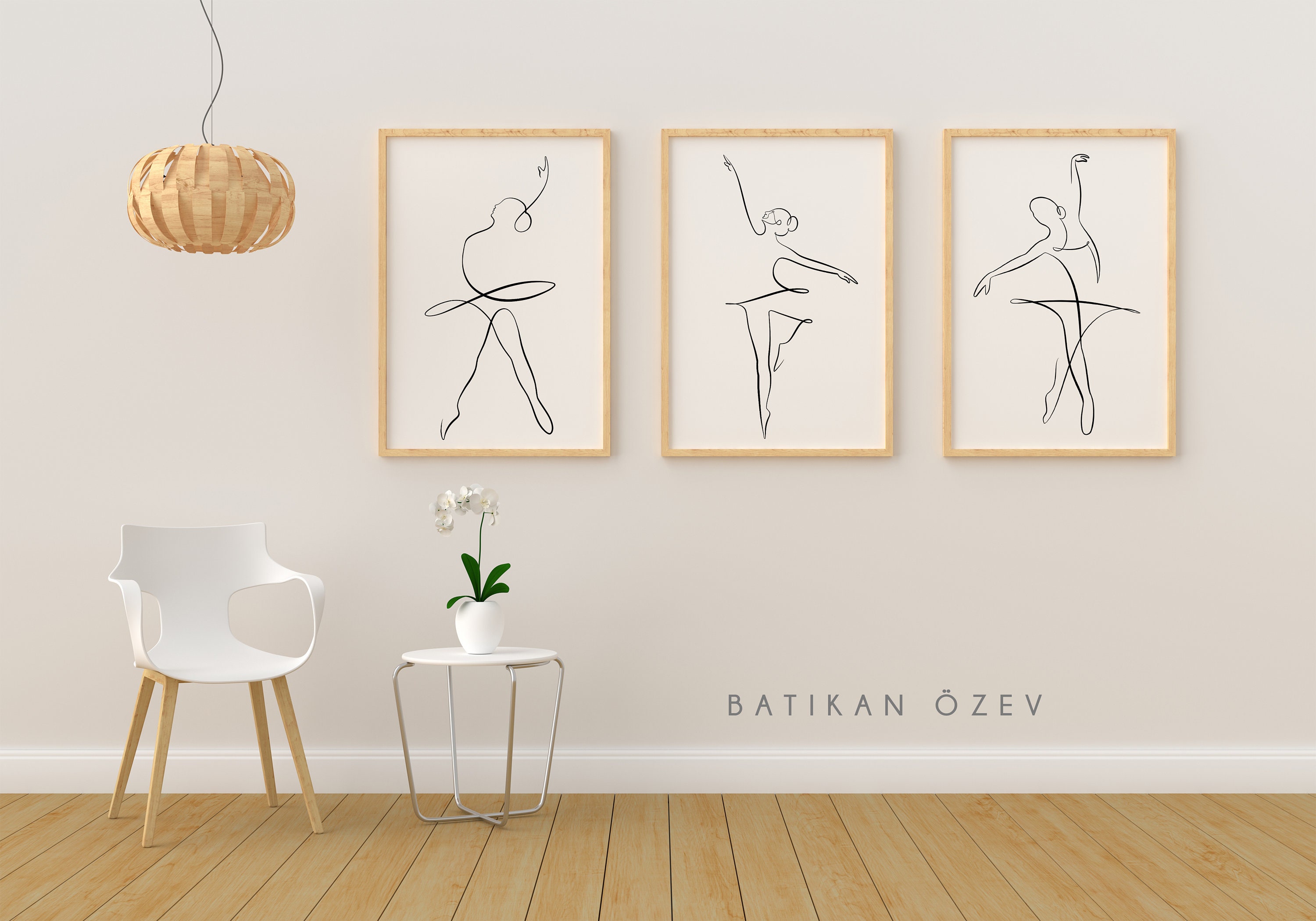 Digital Prints Prints Set of 3 Minimal Ballerina Poses Prints Female ...