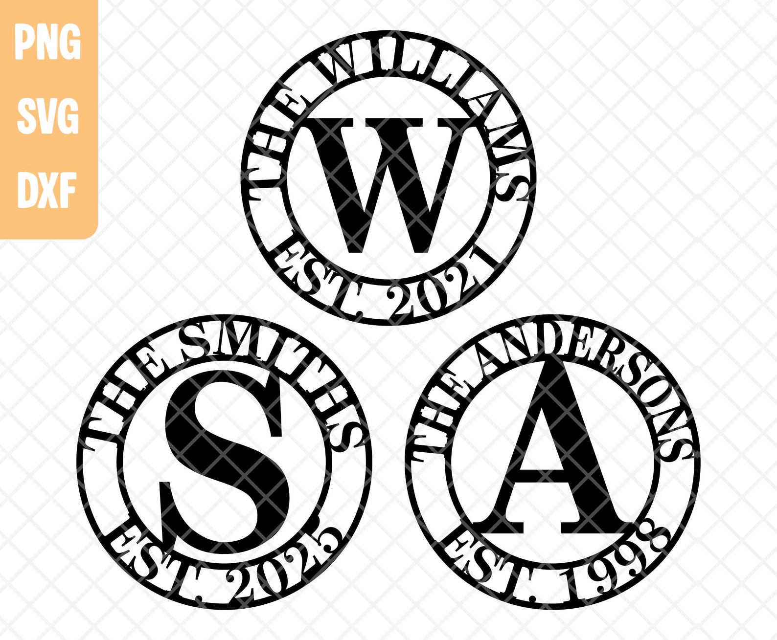 Custom Family Sign Svg Png Dxf, Personalized Last Name Sign, Laser Cut ...
