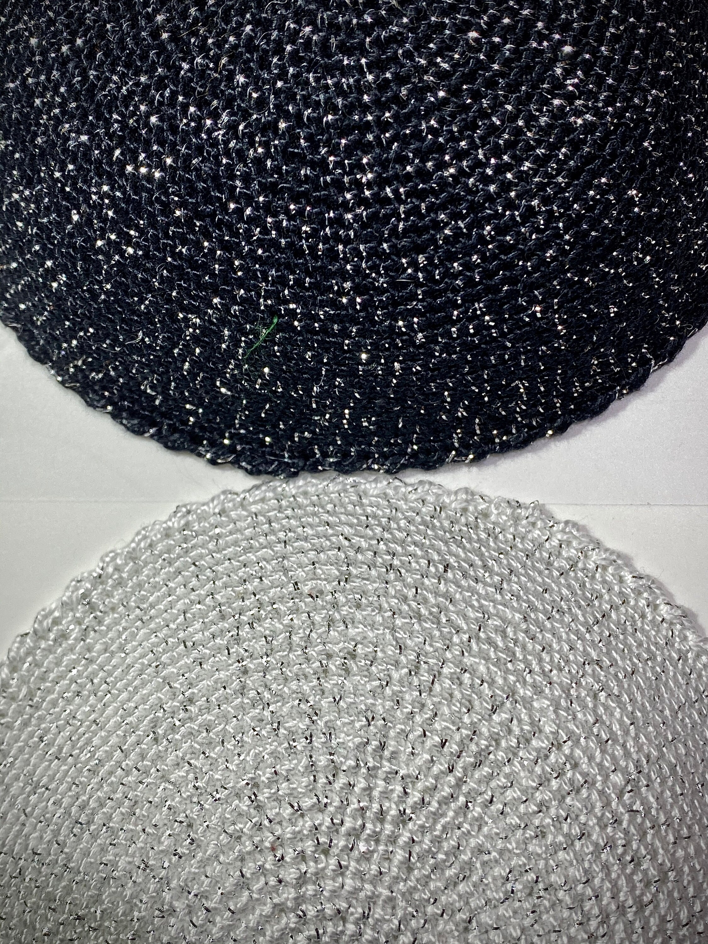 Black or White with Silver String Handmade Crochet Pearl | Etsy