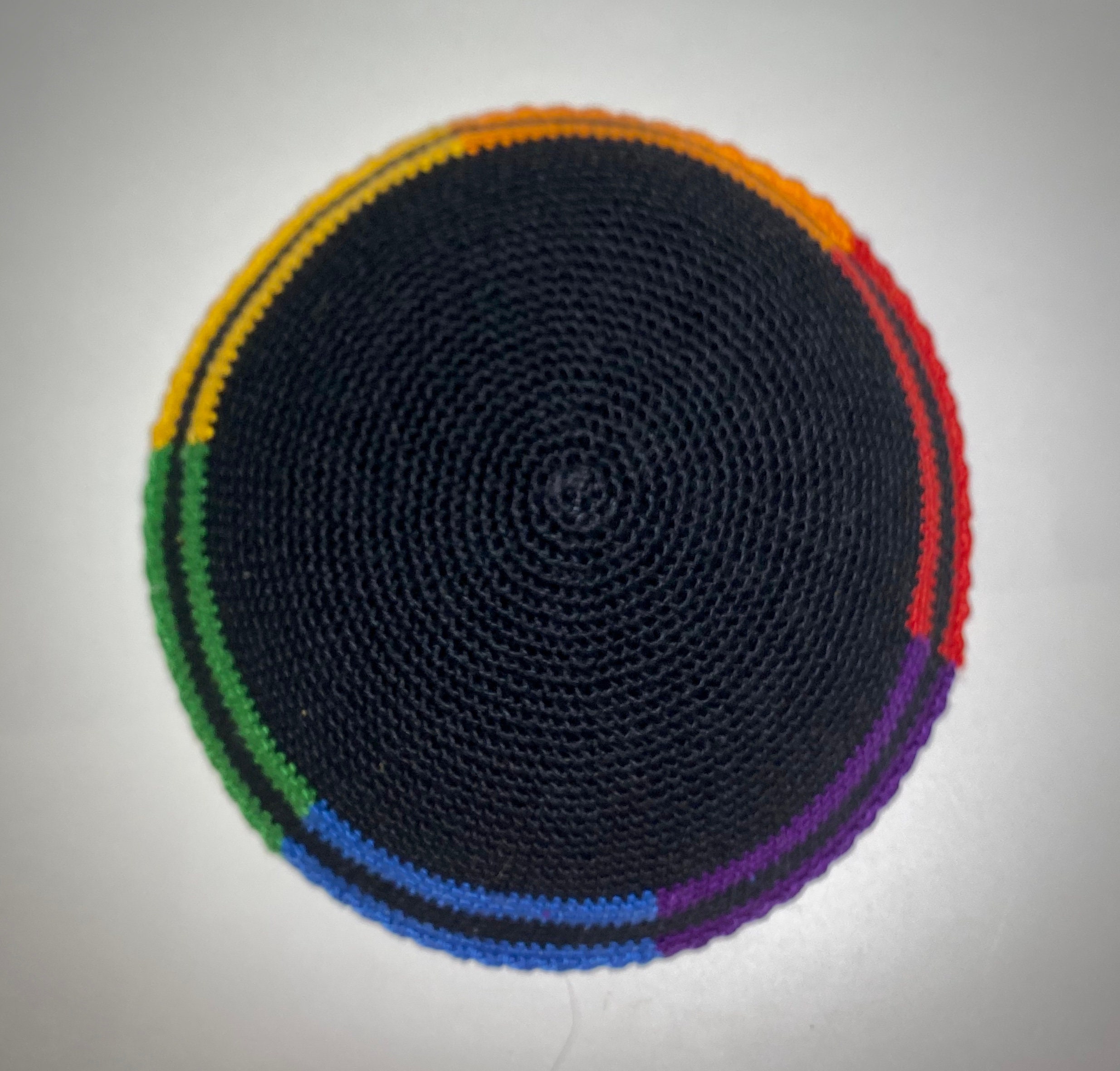 Rainbow LGBTQ Pearl Cotton Handmade Crochet Kippah for Men Women ...