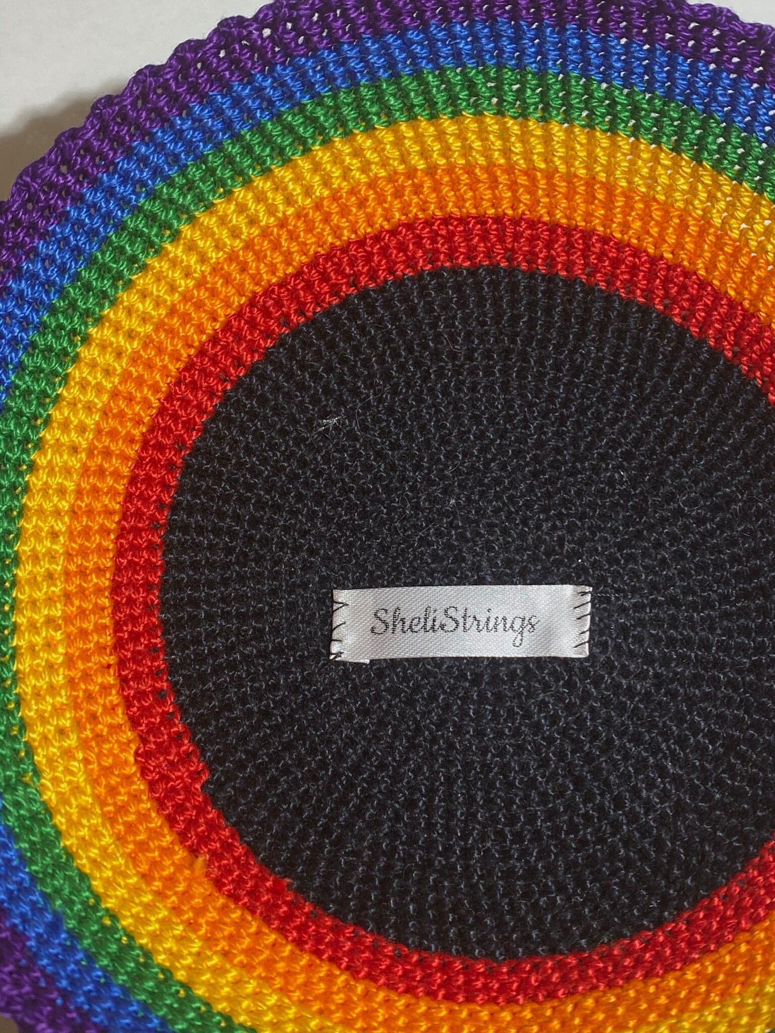 Rainbow LGBTQ Pearl Cotton Handmade Crochet Kippah for Men Women ...