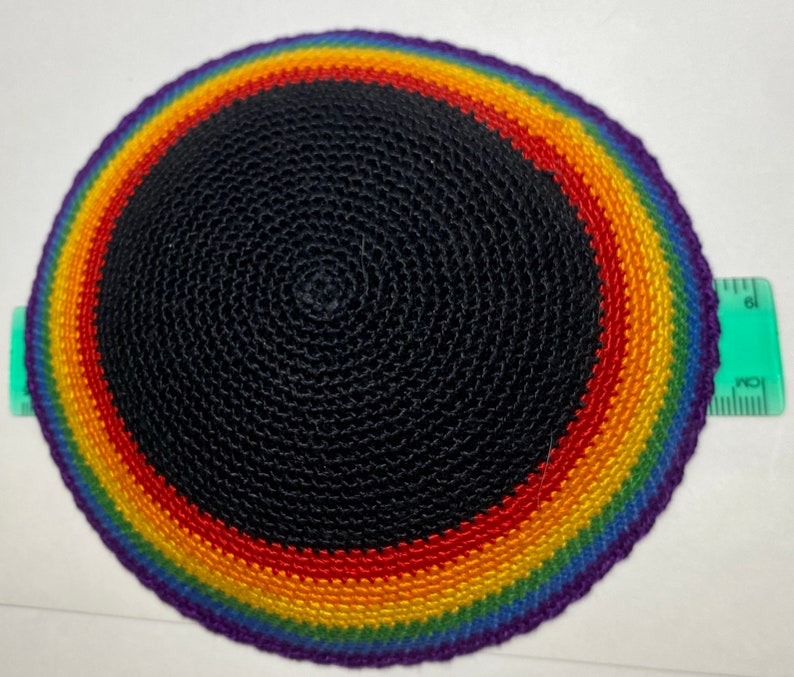 Rainbow LGBTQ Pearl Cotton Handmade Crochet Kippah for Men Women ...