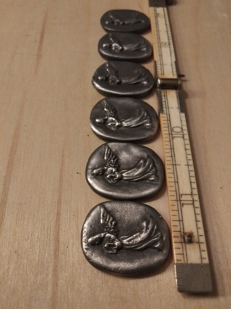 6 Pewter Hand Cast Guardian Angels pocket Angels - Etsy