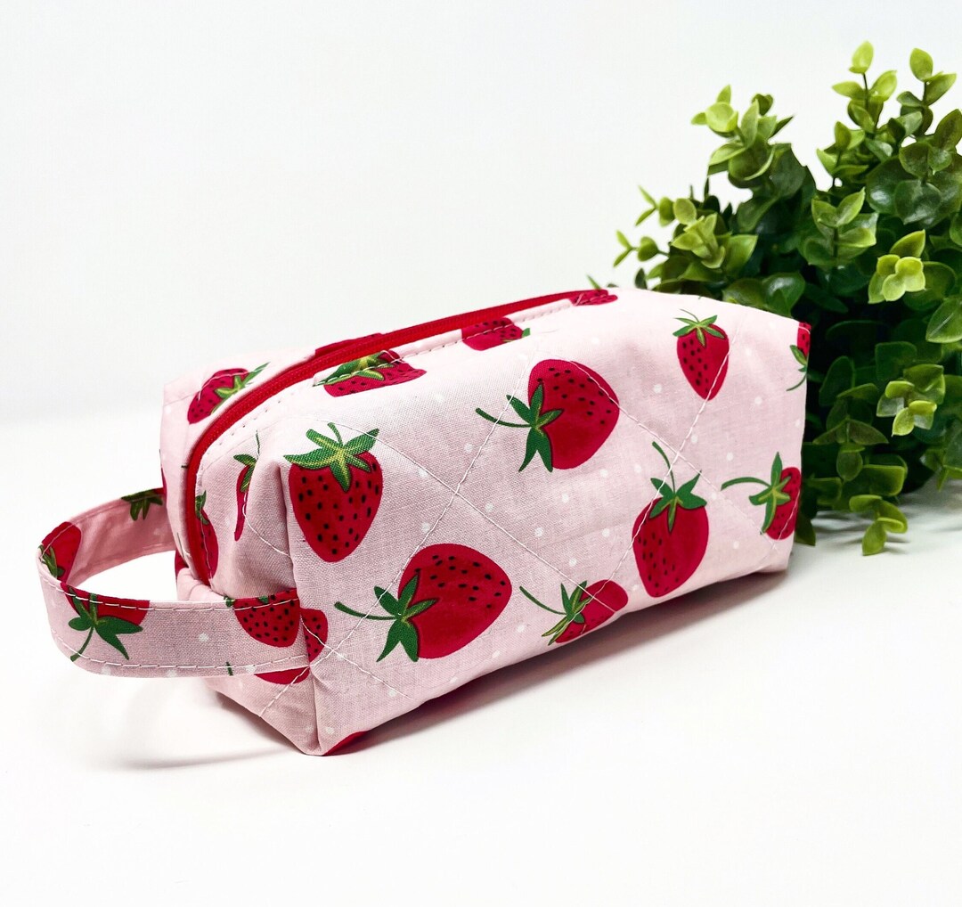 Strawberry Makeup Pouch, Strawberry Makeup Bag, Strawberry Cosmetic ...