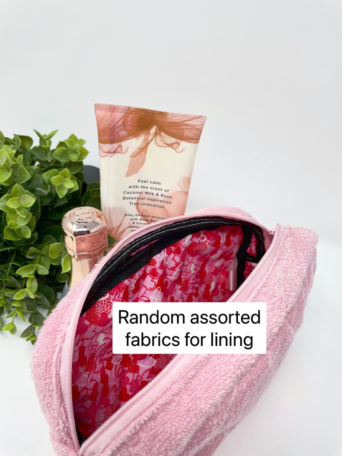 Terry Cloth Makeup Bag, Terry Quilted Fabric Cosmetic Bag Toiletry ...
