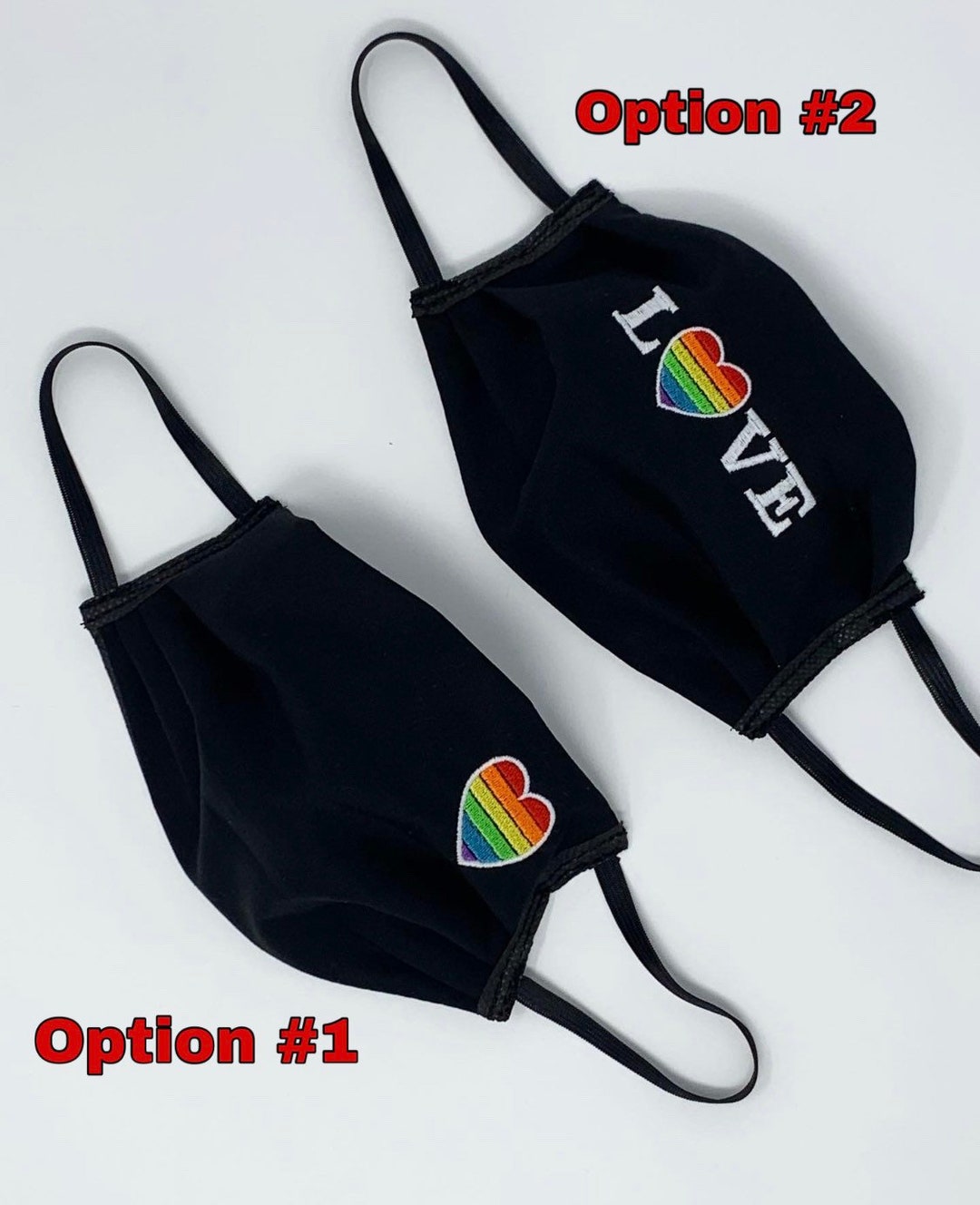 Pride Face Mask Lgbt Face Mask Washable With 2 Layers Rainbow Heart ...